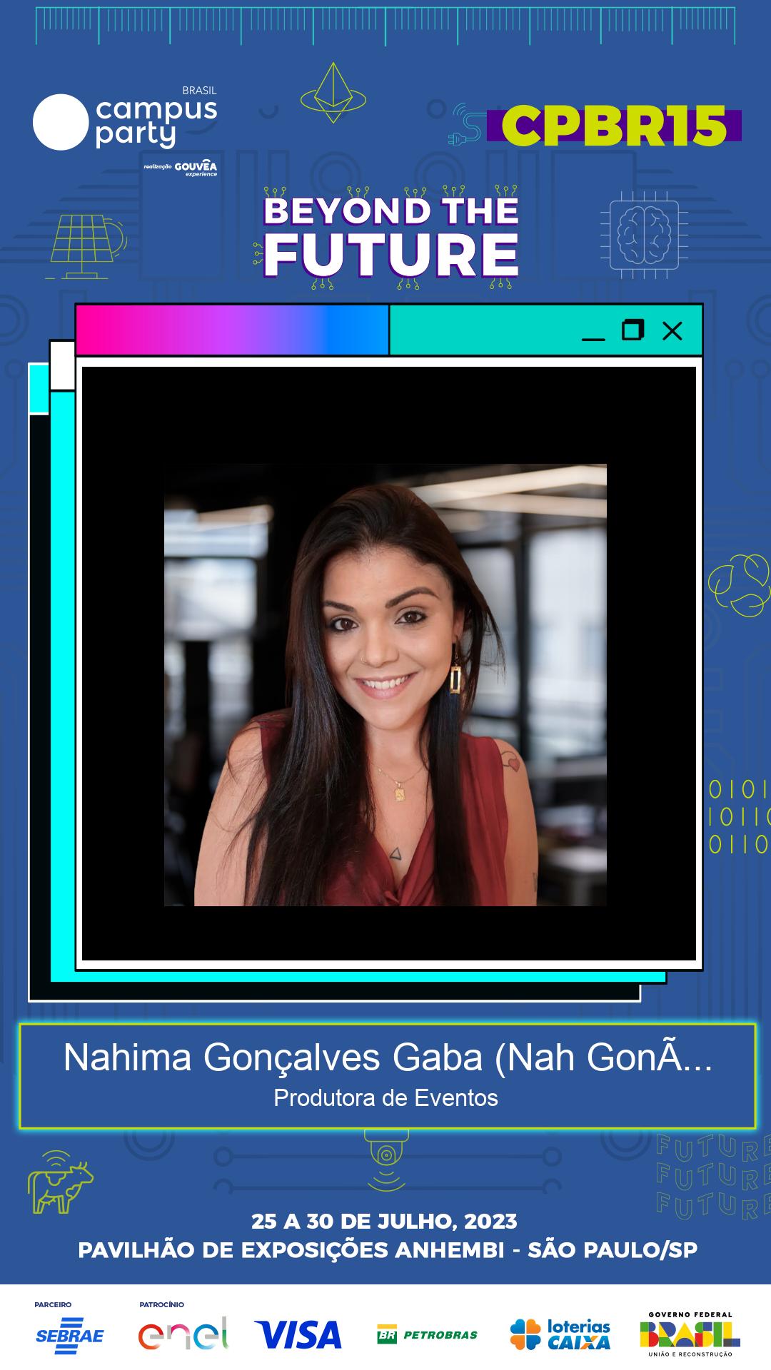Palestrante - Nahima Gonçalves Gaba (Nah Gonçalves)
